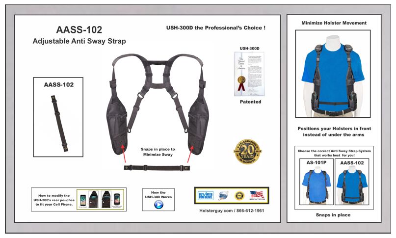 holsterguy.com Adjustable Anti Sway Strap-102 holster, radio, shoulder ...