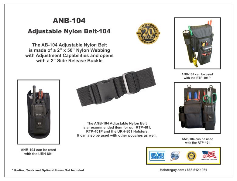 holsterguy.com Adjustable Nylon Belt-104 holster, radio, shoulder ...