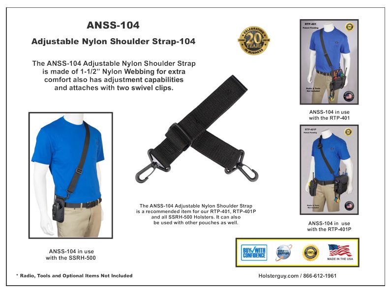 holsterguy.com Adjustable Nylon Shoulder Strap-104 holster, radio ...