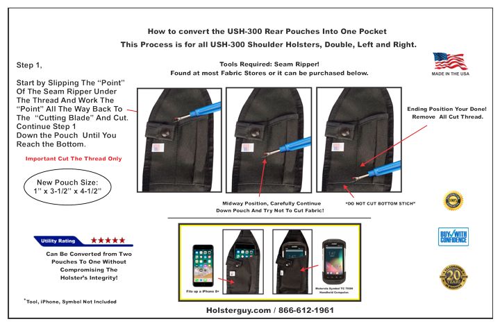 holsterguy.com USH-300D REAR POUCH CONVERSTION INSTRUCTIONS holster ...