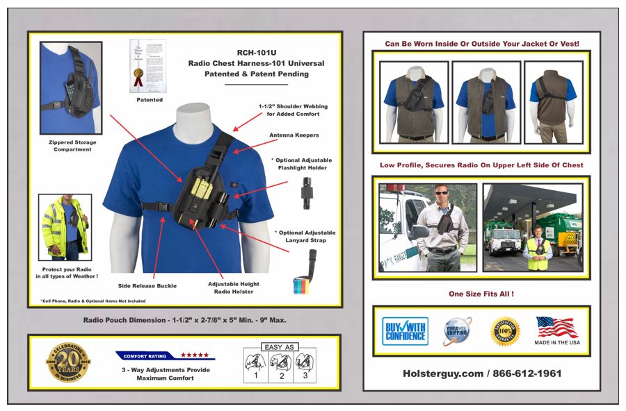 Motorola Radio Chest Harness at holsterguy.com, RCH-101U, radio chest ...